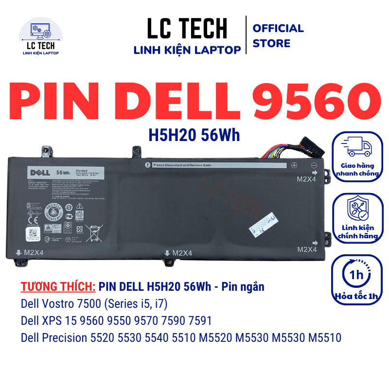 Pin laptop Dell XPS 15 9560 9550 9570 7590 7591, Precision 5520 5530 ...
