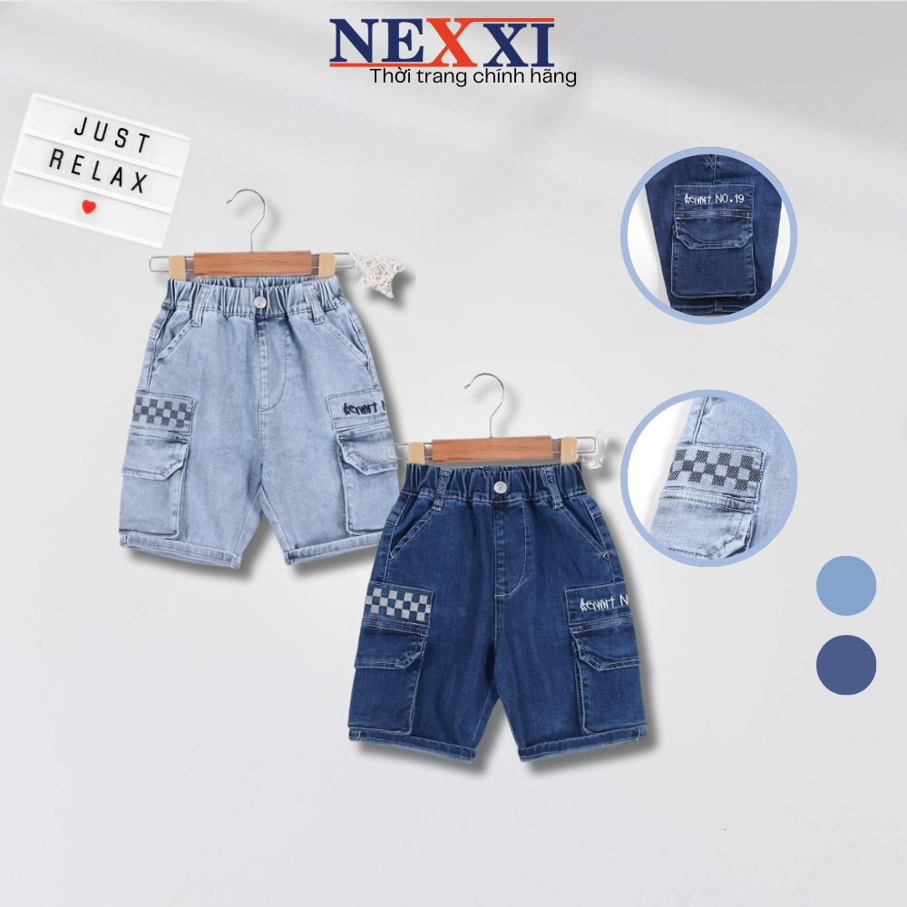 Quần Jean Lửng Túi Hộp In Caro Bé Trai Nexxi | Shopee Việt Nam