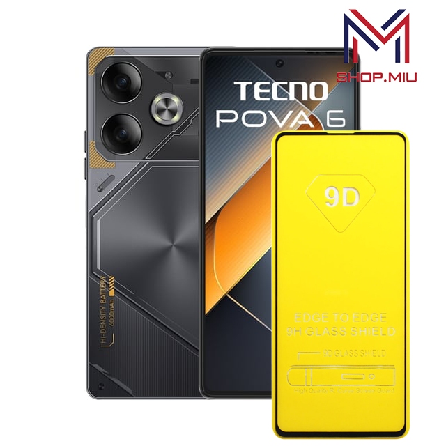 Kính cường lực 9D Tecno Pova 6 , Pova 6 Neo , Pova 6 pro full màn tặng giấy lau kính | Shopee ...