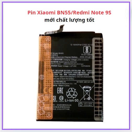 Pin xiaomi bn55/redmi note 9s mới chất lượng tốt | Shopee Việt Nam
