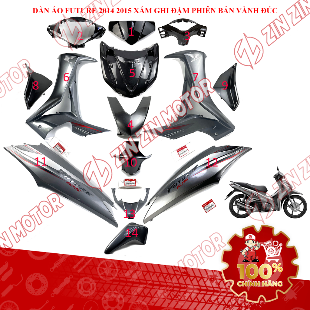 Dàn Áo Xe Future 125 Mập , Xe Future Fi 125 2014 2015 Xám Ghi Đậm Chính ...