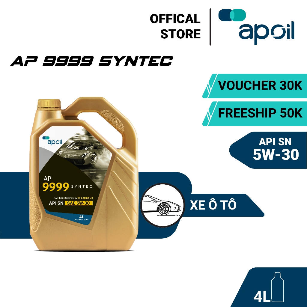 Dầu nhớt ô tô cao cấp AP OIL - AP 9999 SYNTEC 5W30 - Dung tích 4L/1L ...