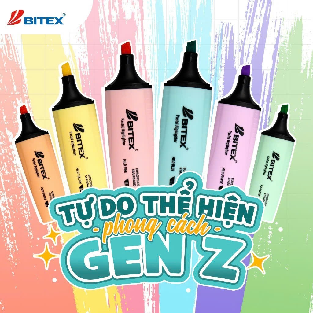 Bút dạ quang Bitex HL05 màu Pastel nhiều màu - Minh Nam | Shopee Việt Nam