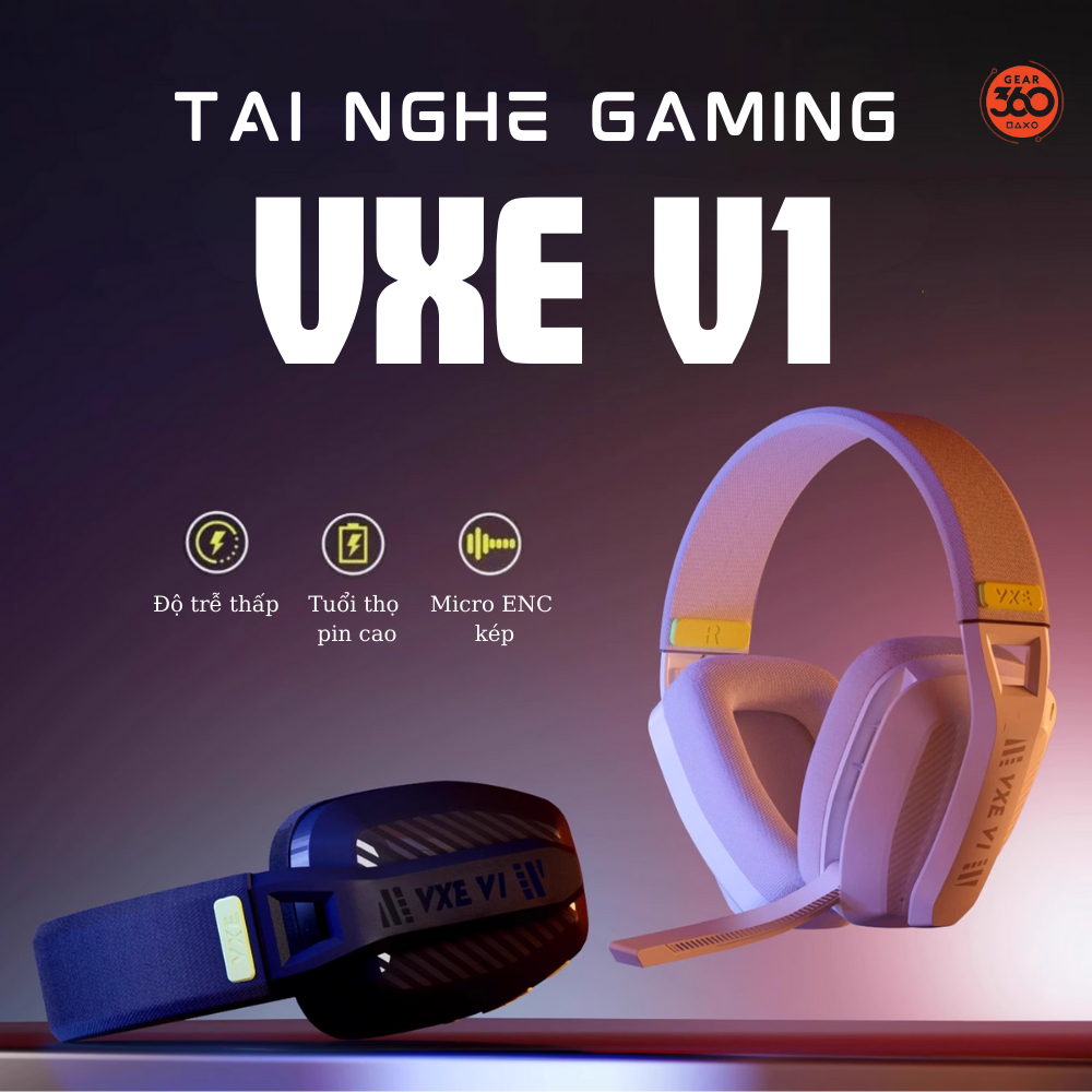Tai nghe Gaming không dây VGN x VXE R1- Kết nối USB 2.4G| Bluetooth 5.3 ...