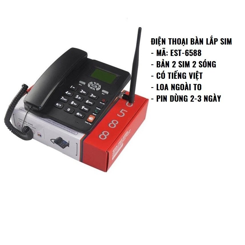 Điện thoại để bàn không dây Huawei GSM 6588 lắp sim gphone homphone,sim ...