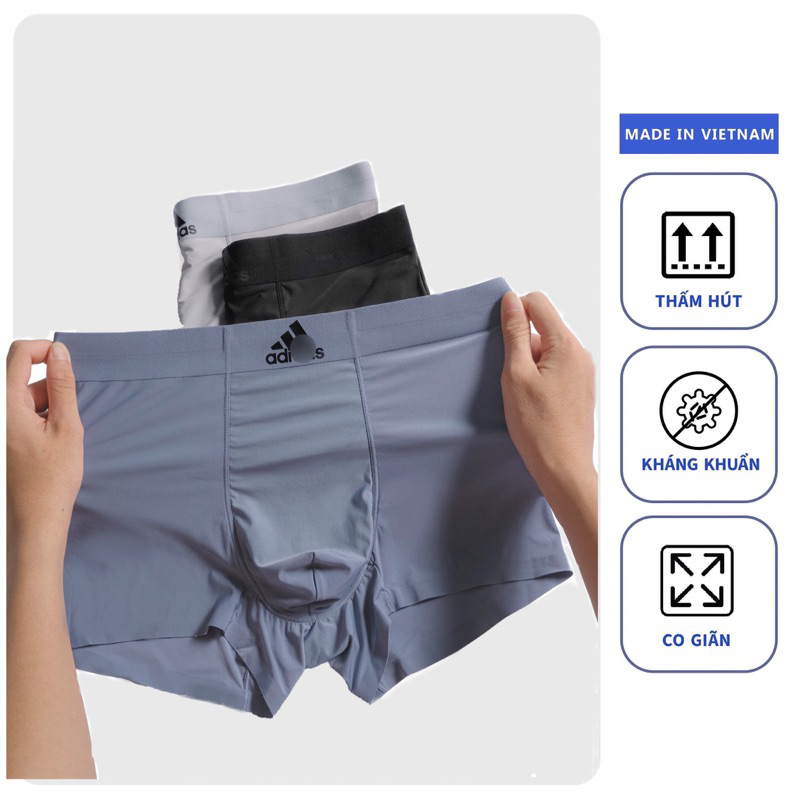 Quần lót nam boxer Coolmax lụa băng cao cấp,khử mùi,kháng khuẩn ...