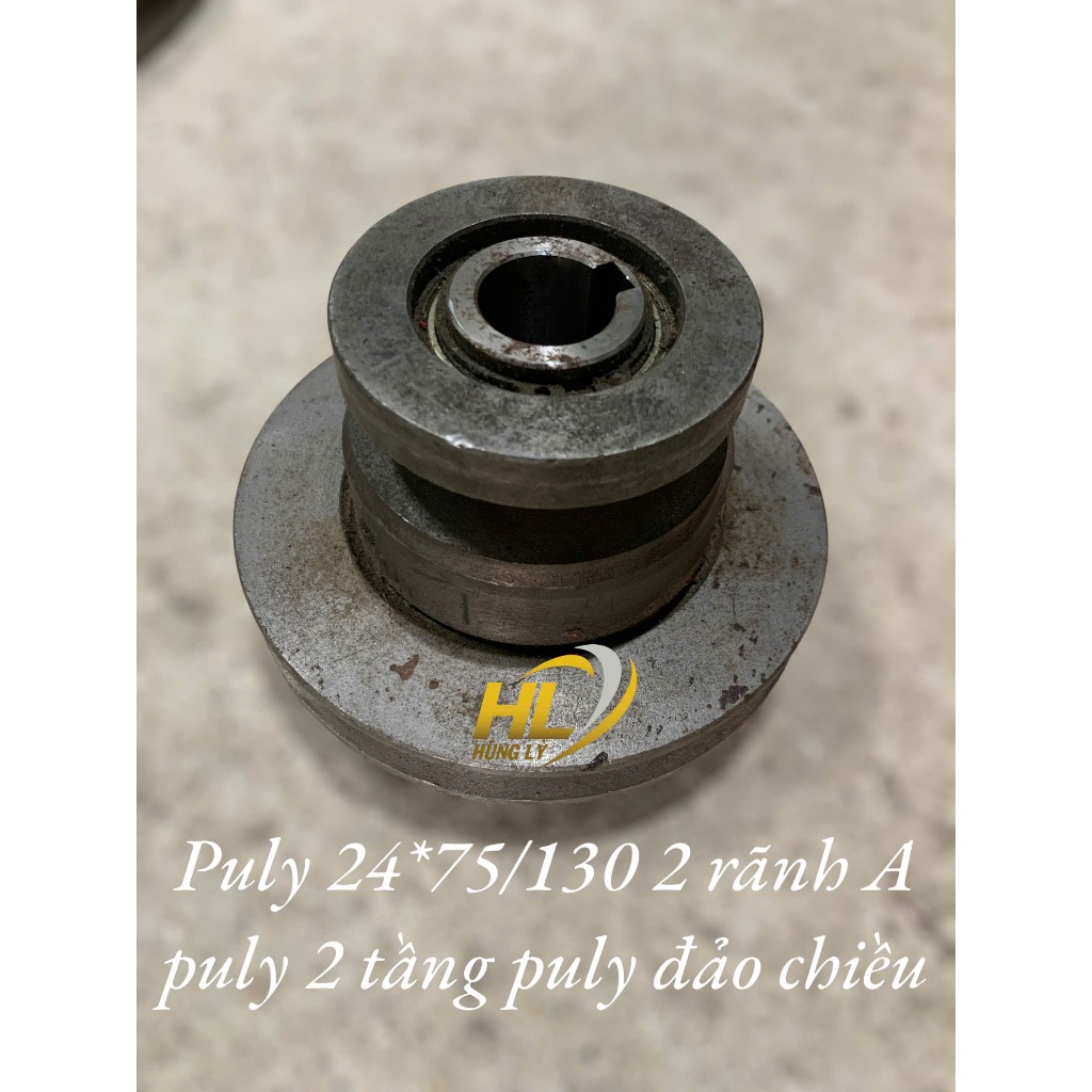 Puly 24*75/130 2 rãnh A puly 2 tầng puly đảo chiều Phụ tùng máy cày,máy ...