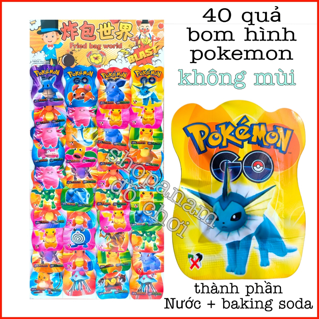 vỉ 40 quả bom pokemon ( không có mùi ) | Shopee Việt Nam