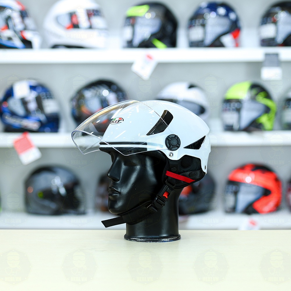 Mũ bảo hiểm 1/2 KLT K6 New 2024 form KYT Tiger jet - Trắng bóng | Shopee Việt Nam