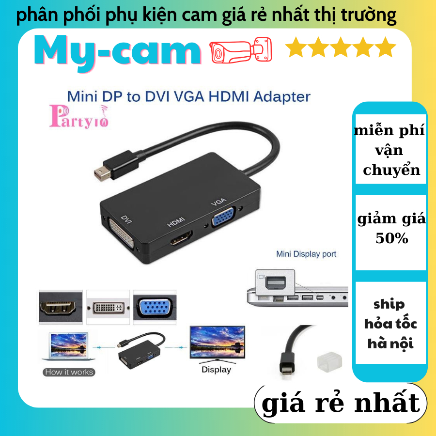 Cáp Chuyển Đổi Mini DisplayPort đến HDMI, VGA, và DVI | Shopee Việt Nam