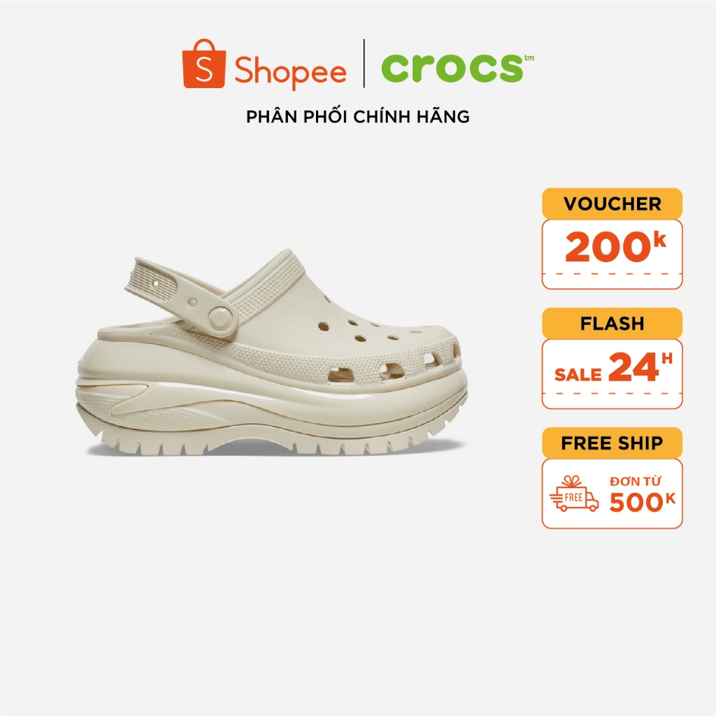 [ CHÍNH HÃNG ] Dép Crocs Classic Mega Crush Clog Bone 207988-2Y2 ...