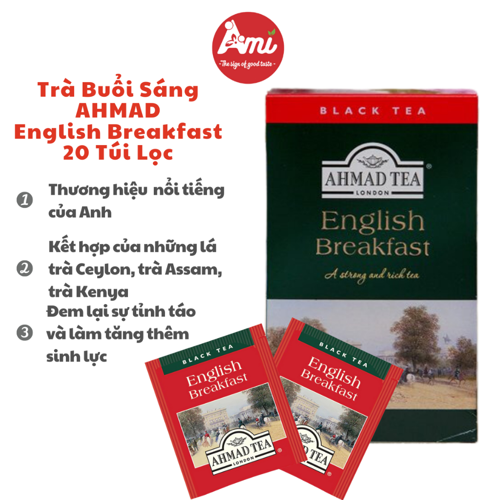 Trà Buổi Sáng AHMAD English Breakfast Tea Túi Lọc Có Bao Thiếc Hộp 40g ...