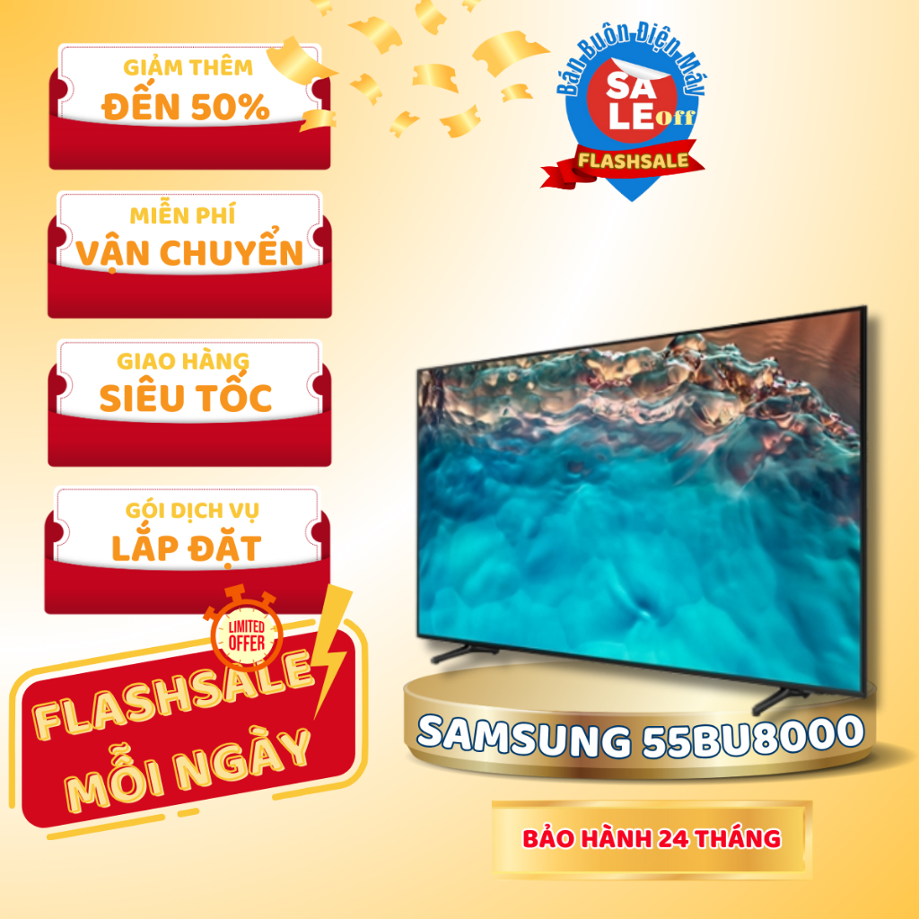 55BU8000 - Smart Tivi Samsung 4K Crystal UHD 55 inch UA55BU8000 (Giao nhanh HCM) | Shopee Việt Nam