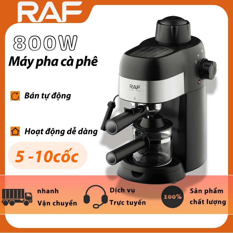 RAF Máy pha cà phê bán tự động công suất 800W cho gia đình văn phòng Làm cà phê thuận tiện và ...