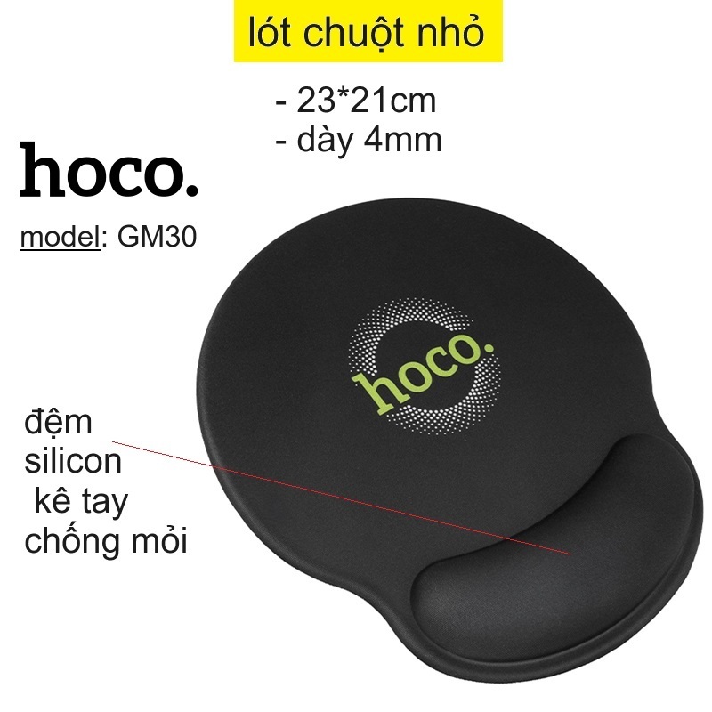 Lót chuột tròn nhỏ gọn có đệm tay chống mỏi Hoco GM30 | Shopee Việt Nam