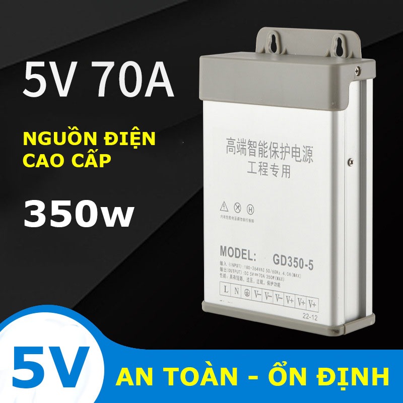 Nguồn led 5v 70A 350W vỏ Chống mưa ( Nguồn 5v70A 350w ngoài trời ...