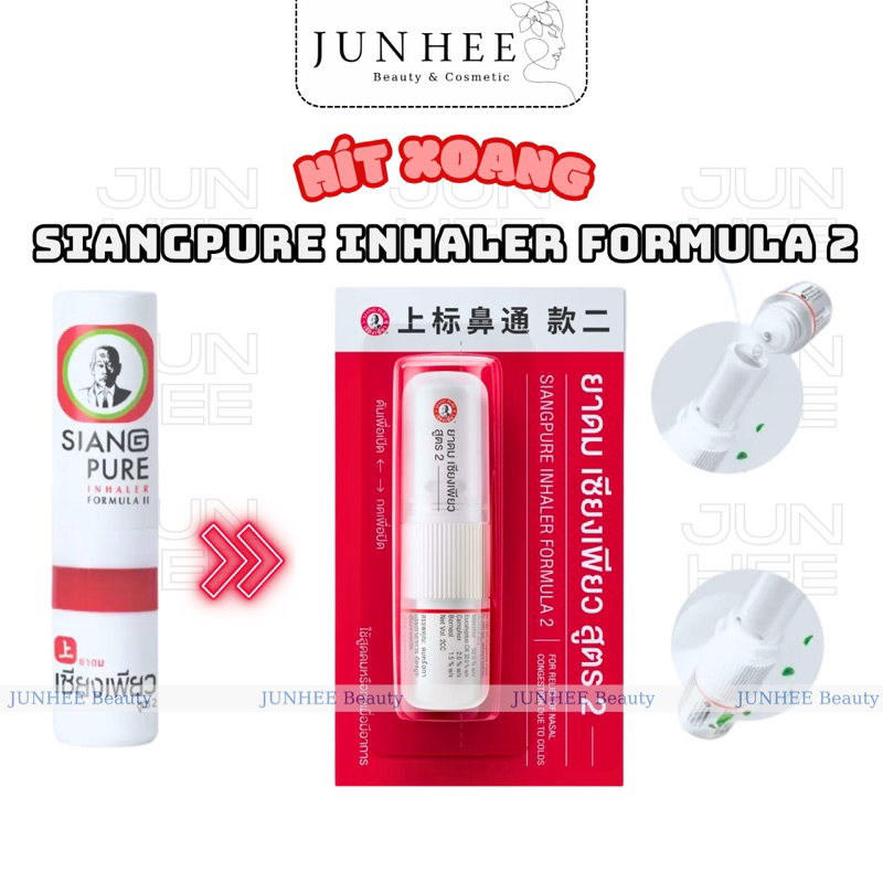 [ JUNHEE AUTH ] Ống hít thông mũi Ông Già Siang Pure Inhaler 2 Đầu Thái ...