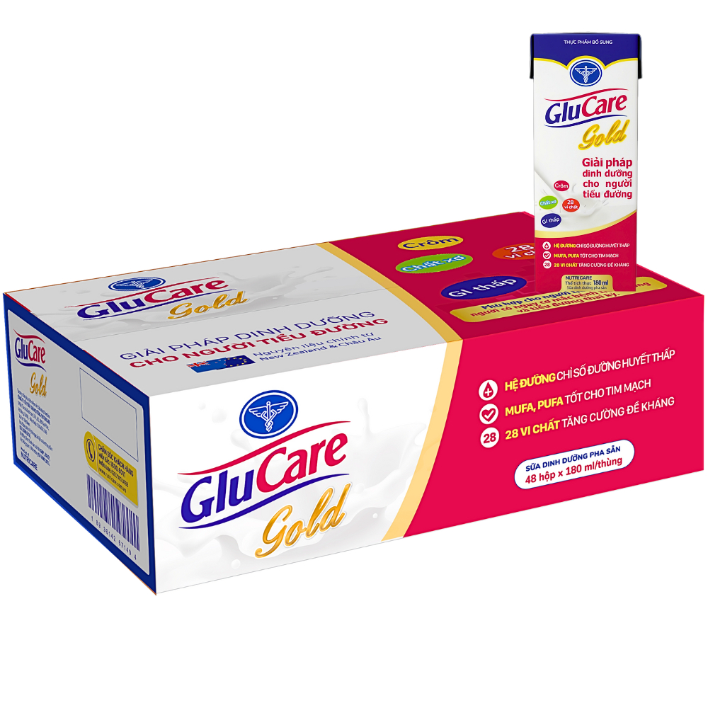 [Thùng 48 hộp] Sữa bột pha sẵn Nutricare GluCare Gold dành cho người tiểu đường 180ml | Shopee ...