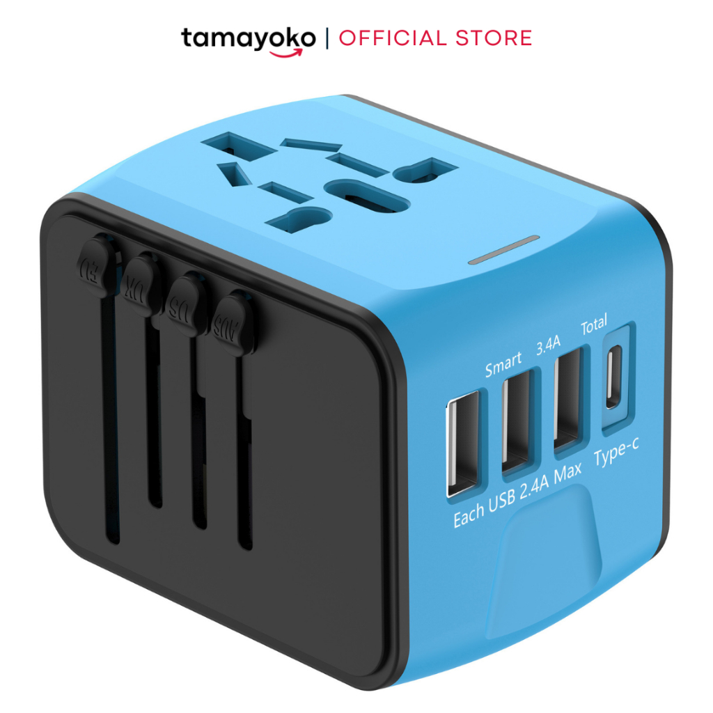 [Sạc Nhanh Type-C 15W] Củ Sạc Đa Năng Ổ Cắm Điện Du Lịch Tamayoko Công Suất 2000W 4 Cổng USB ...