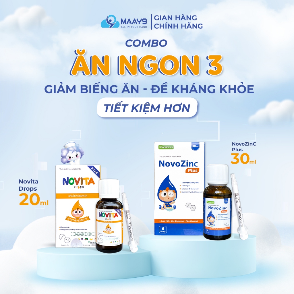 Combo Novocare Novozinc plus, Novita drops, kẽm và vitamin tổng giúp ...