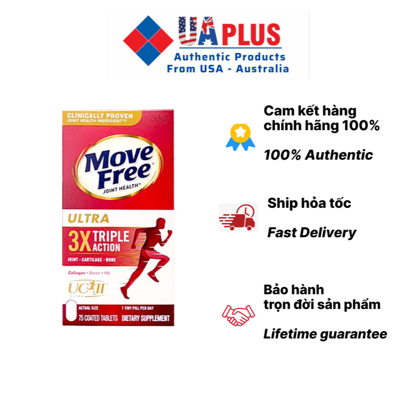 Bổ xương khớp Movefree Ultra 3x triple action 75 viên, hiệu quả giảm đau xương khớp gấp 3 lần ...