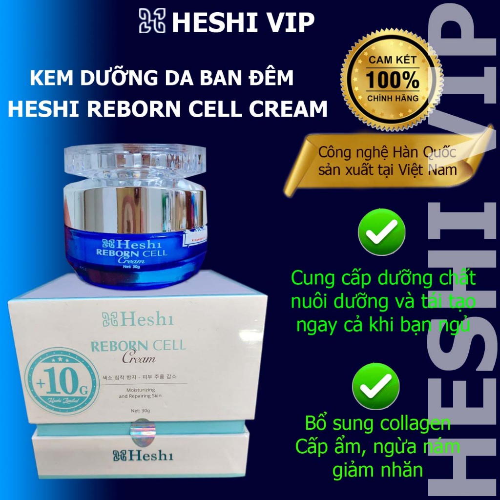 Kem dưỡng trắng da ban đêm Heshi Reborn Cell Cream 40g Dưỡng trắng, cấp ...