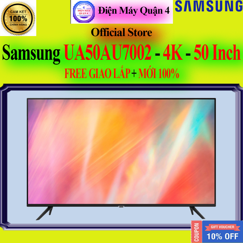 [Samsung 50AU7002] Smart Tivi Samsung 4K 50 inch UA50AU7002 / ua50au7002kxxv | Shopee Việt Nam