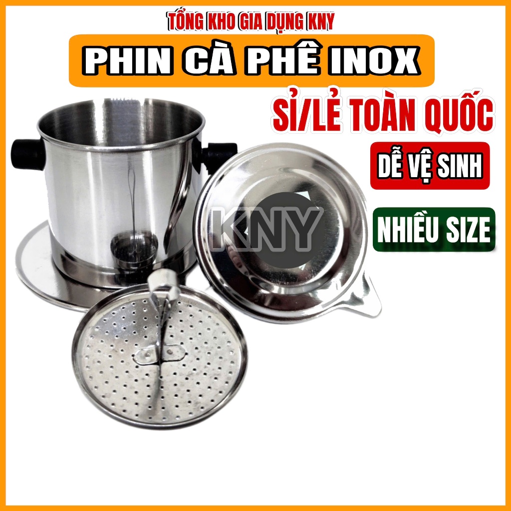 Phin cafe inox size 7, 8, 9, 10 làm từ inox sáng bóng chịu được nhiệt ...