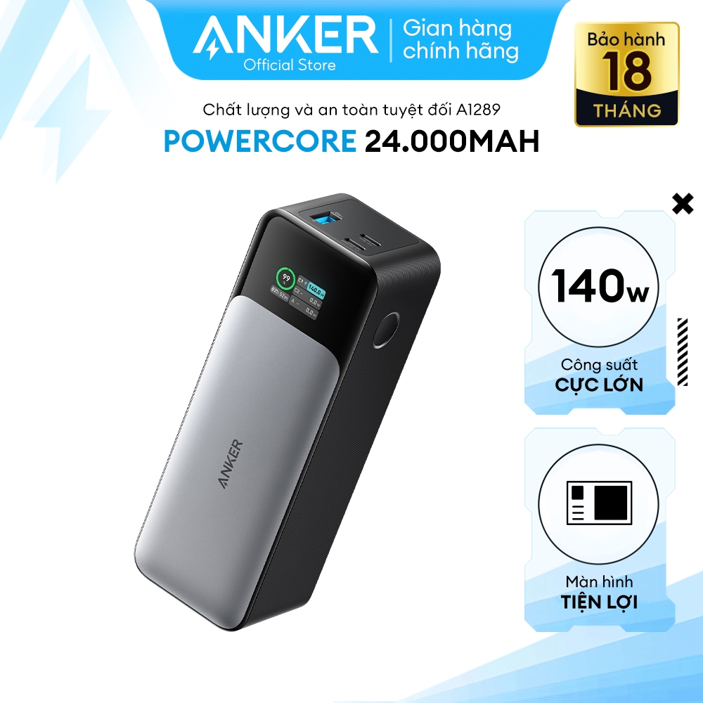 Pin Sạc Dự Phòng ANKER 737 GaN Prime PowerCore Dung Lượng 24.000mAh Sạc Nhanh Công Suất 140W 3 ...