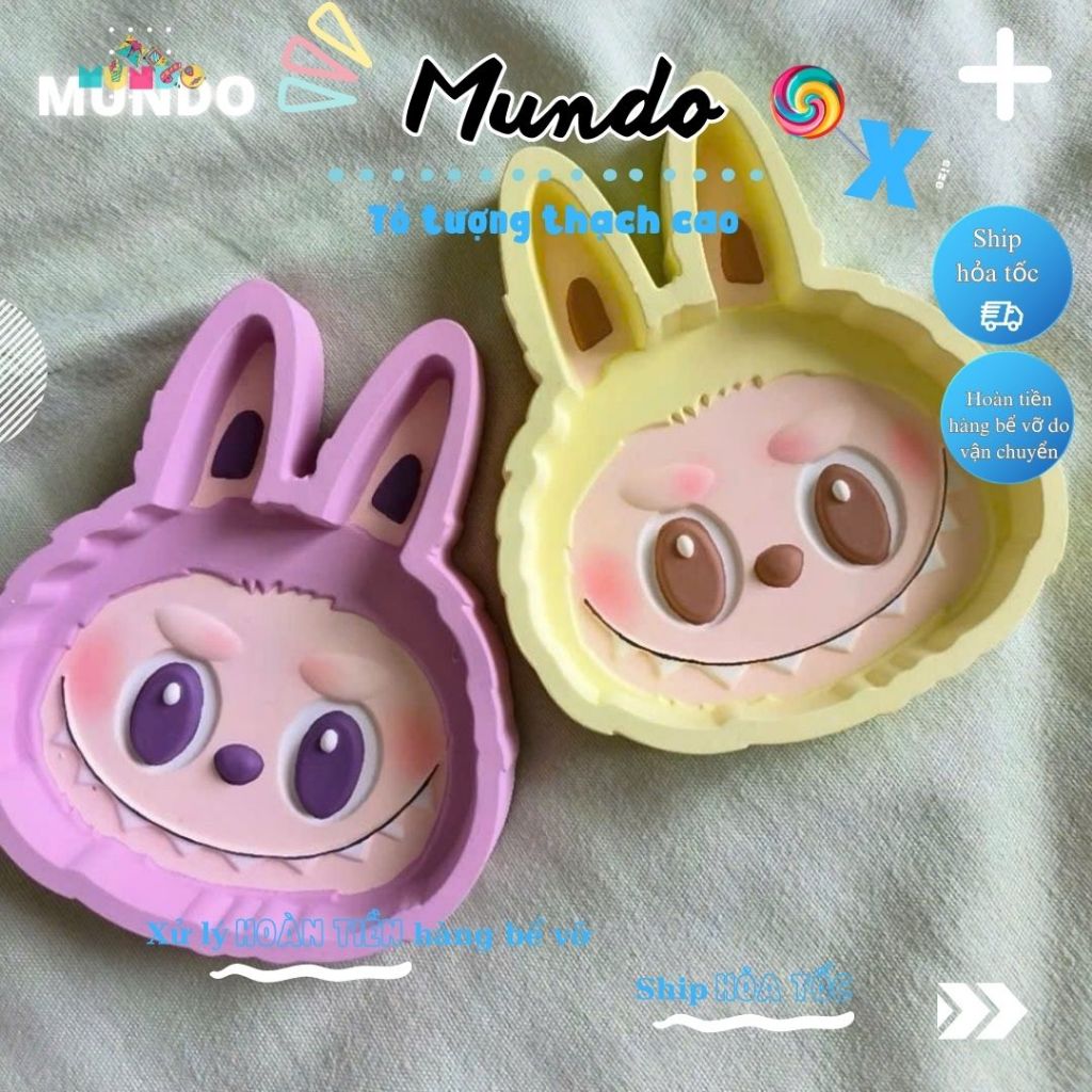 Tô Tượng Thạch Cao Dĩa Labubu 2D SIZE L,Tượng Thạch Cao Khay Gấu Dâu ...