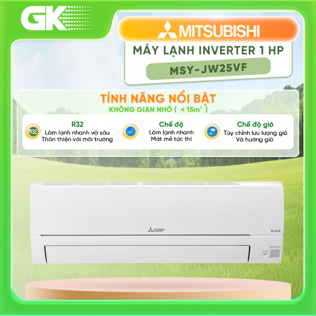 [NHẬP ELGK12BU1 GIẢM 10%] MSY-JW25VF -Máy Lạnh Mitsubishi Electric Inverter 1.0 HP MSY/MUY ...