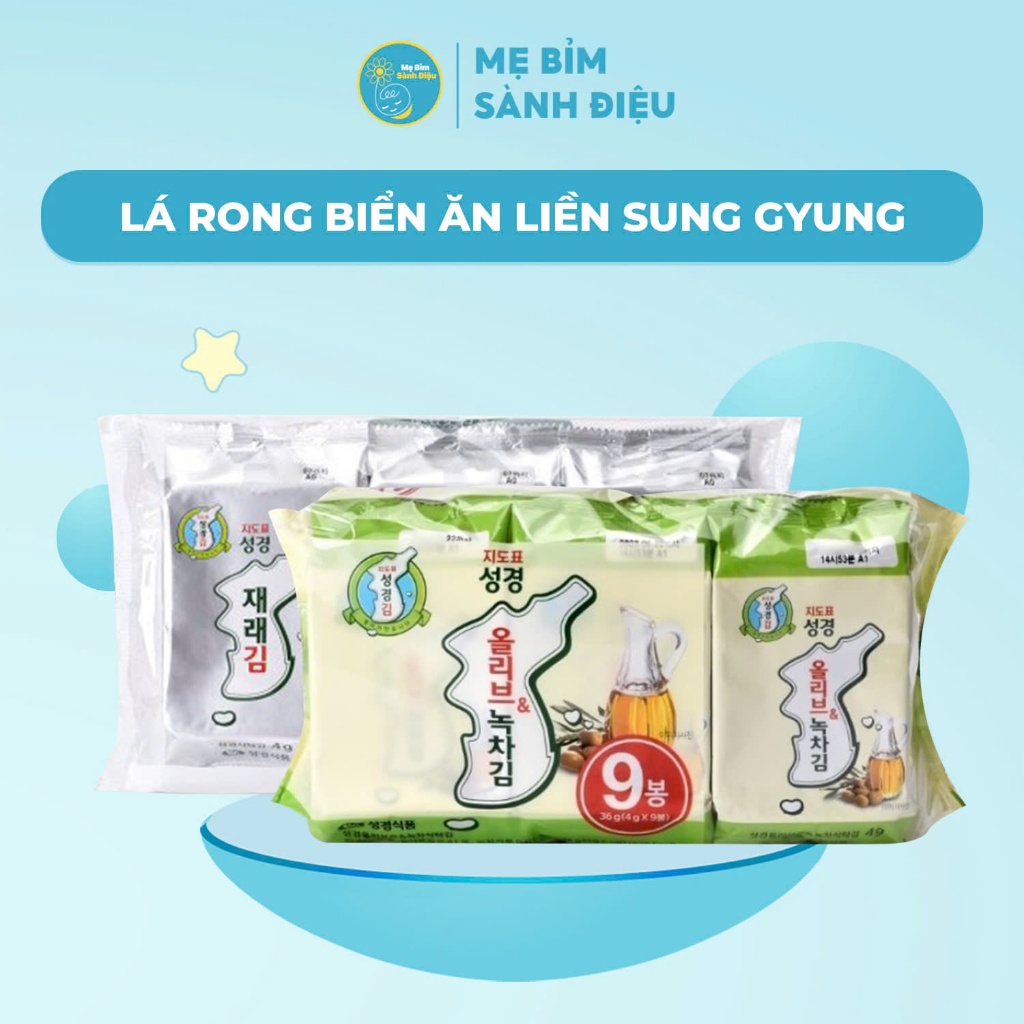 Rong biển miếng ăn liền Sung Gyung Hàn quốc vị truyền thống/ olive trà ...