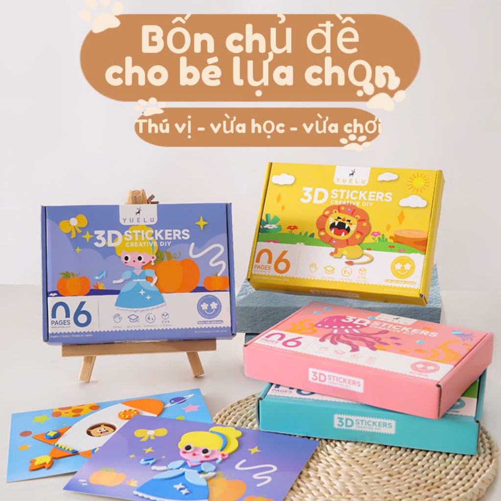 DIY Sticker nổi 3D, tranh ghép hình cho bé, tranh bóc dán, đồ chơi tự ...