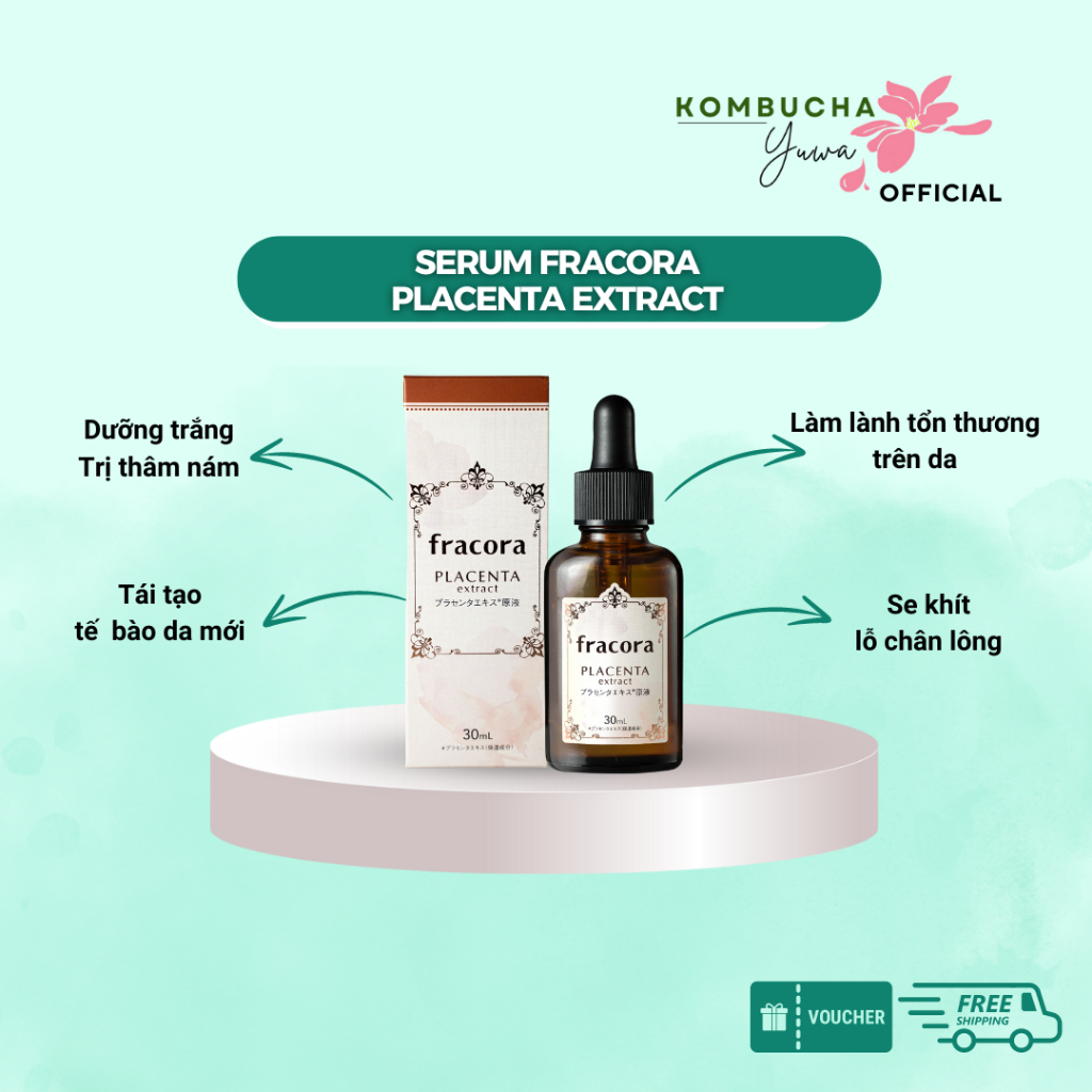 ( MUA 1 TẶNG 1) [Hồng_30ml] Serum Chống Lão Hóa Fracora Placenta ...
