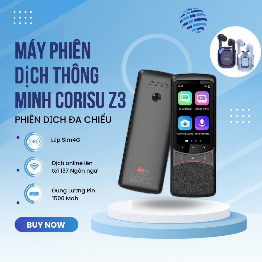 Máy Phiên Dịch Corisu Z3 Phiên Bản 2024 Dịch Giọng Nói, Dịch Ảnh, Tích Hợp Sim 4G Và Phát Wifi ...