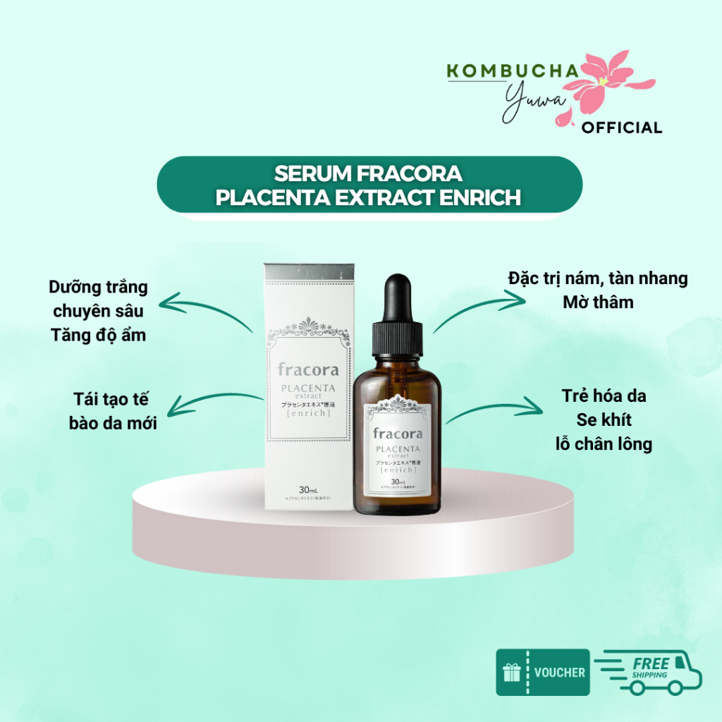 [Trắng_30ml] Serum Fracora Placenta Enrich Nhật Bản 30ml cho da khô ...