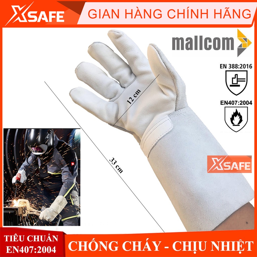 Bao tay da hàn Mallcom F234 - Găng tay hàn chịu nhiệt hàn tig, da mềm ...