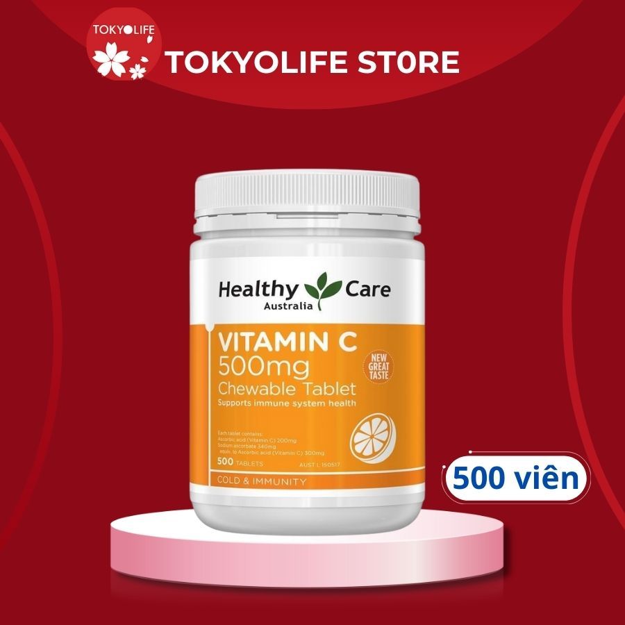 Vitamin C Úc Healthy Care Vitamin C 500mg - Siêu to 500 viên - tăng ...