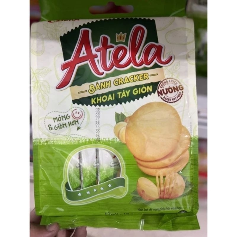 Bánh Cracker Atela Khoai Tây Giòn/Bắp Giòn/Mè đen/Cracker Hành Libra ...