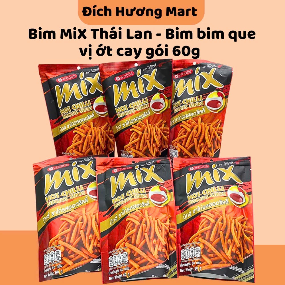 Bich 6 gói bim bim MIX THÁI LAN VFOODS - Bim tăm que vị ớt cay đồ ăn ...
