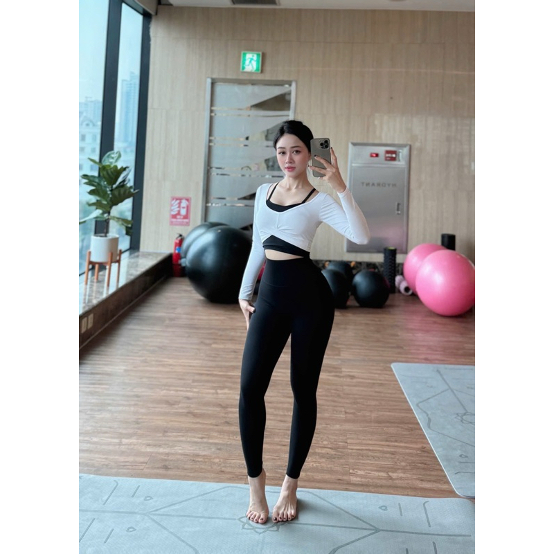 [HÀNG Y HÌNH 100%]Set tập 3 món vải lulu cao cấp,bra sẵn mút | Shopee Việt Nam