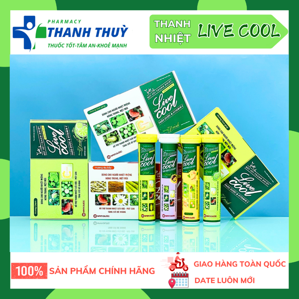 Bột Sủi Thanh Nhiệt LIVE COOL Nam Dược [Hộp 10 Gói] Thanh Nhiệt, Mát ...
