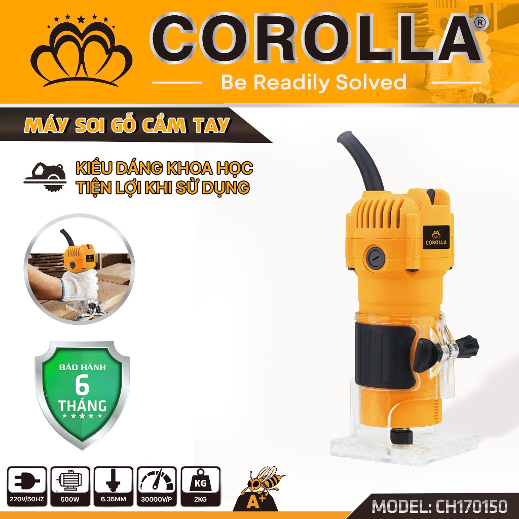 Máy Soi Gỗ, Máy Phay Gỗ Cầm Tay COROLLA Công Suất 500W CH170150 ...