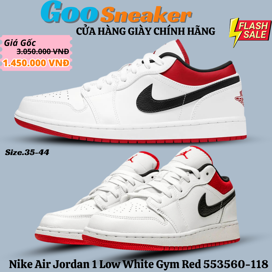 [Xách Tay Chính Hãng] Official Images Of The Air JD 1 Low White Gym Red ...