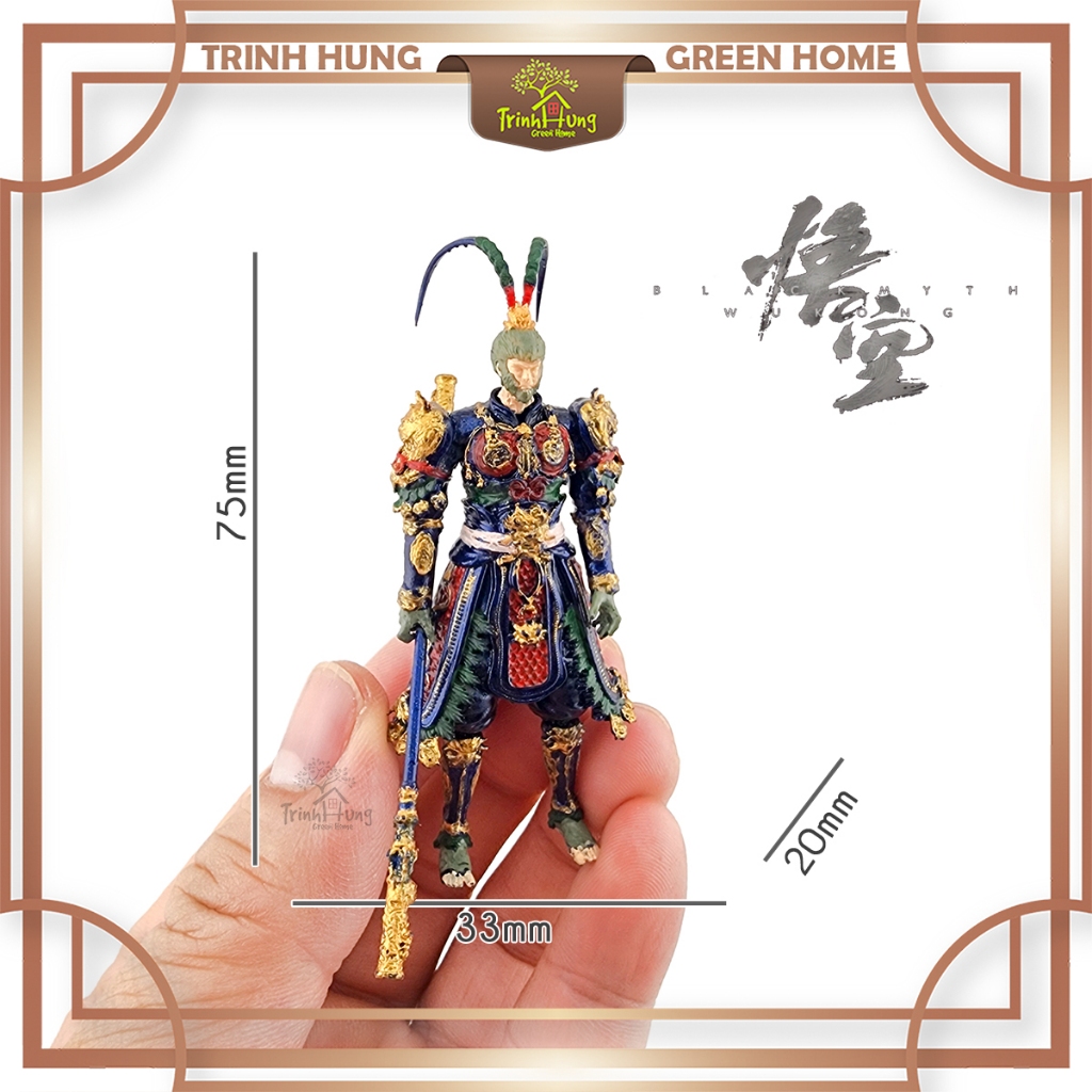 Mô hình Black Myth Wukong, tôn ngộ không huyền thoại khỉ đen in 3D sắc ...