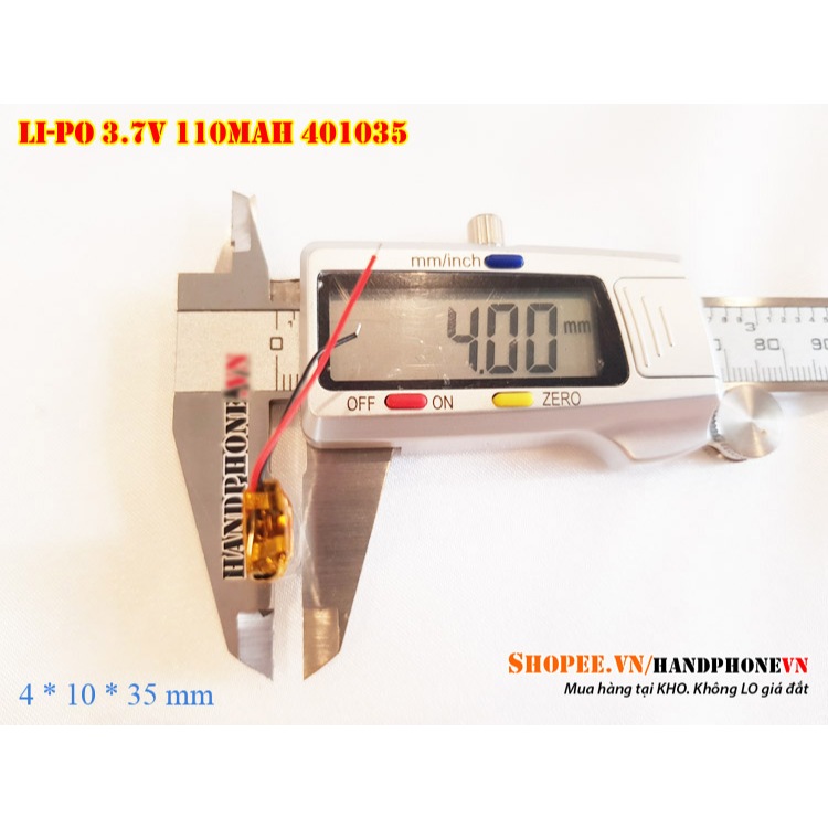 Pin Li-Po 3.7V 110mAh 401035 (Li-Polyme) cho tai nghe Bluetooth,Camera ...