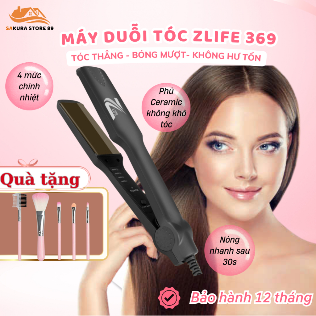 Máy Ép Duỗi Tóc Mini Z369, Máy Là Uốn Tóc Siêu Thẳng 4 Mức Nhiệt Chính ...