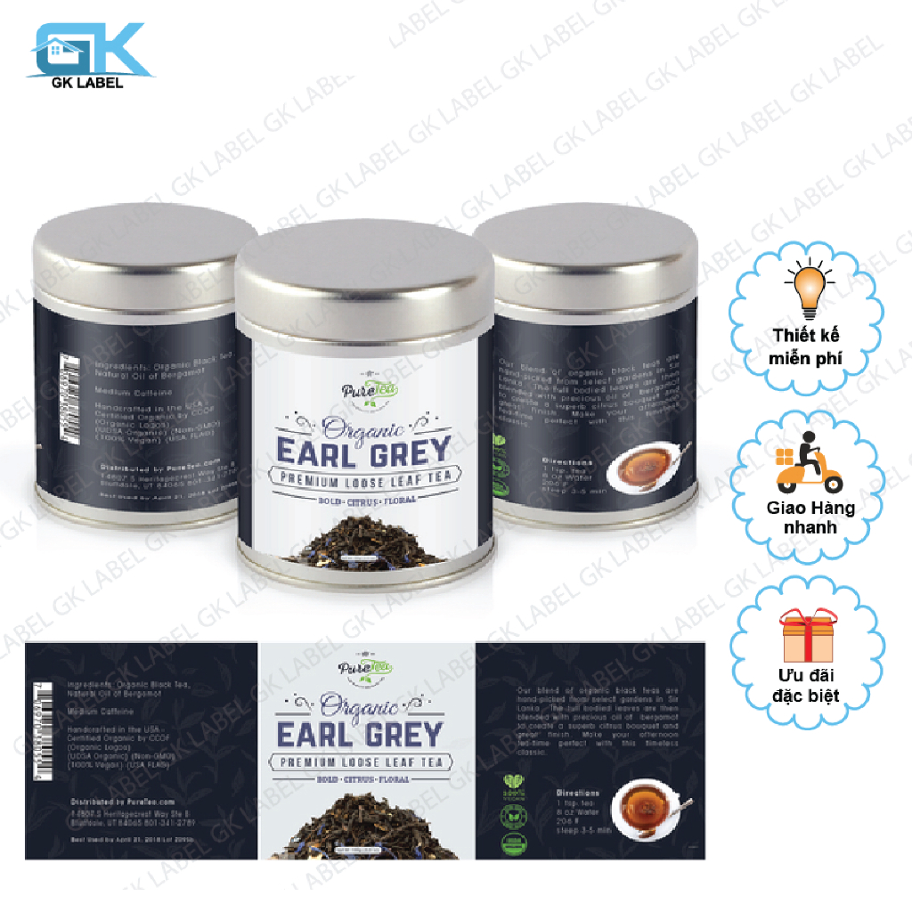 In tem nhãn dán hộp trà, Decal Label dán hộp trà | Shopee Việt Nam