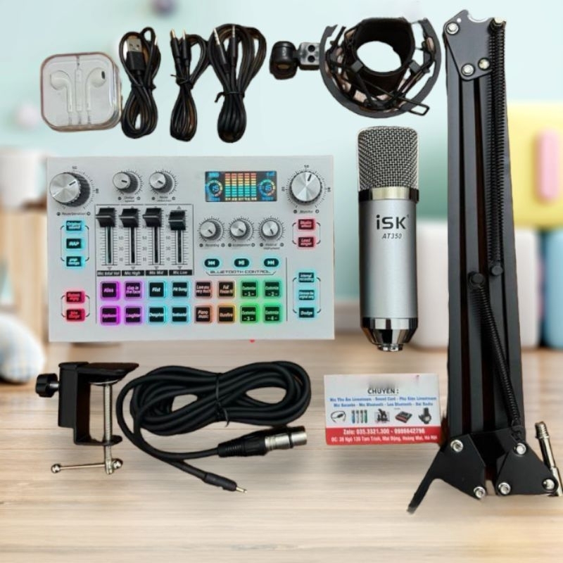 Hàng Hót 2024,Bộ Mic thu âm isk AT350 Kèm sound card X7 pro có sẵn ...