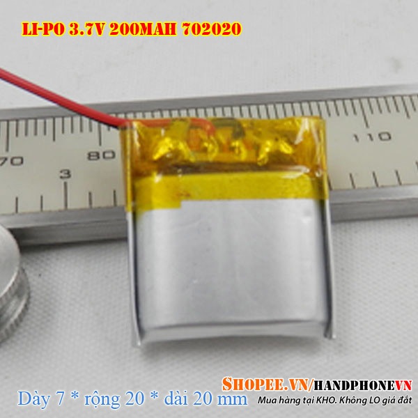 Pin Li-Po 3.7V 702020 200mAh (Li-Polyme). Pin dày 7mm | Shopee Việt Nam
